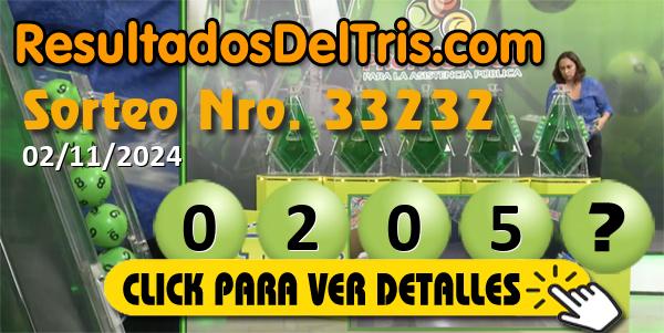 Sorteo Tris Clásico 33232 02/11/2024